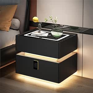 Amazon.com: Floating Nightstand with Automatic Induction Light, Modern ...
