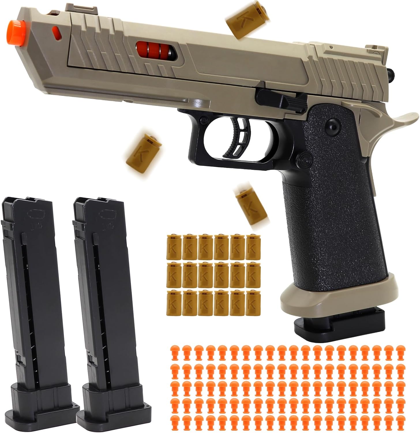 Amazon.com: Bugrtey Automatic Shell Ejecting Toy Fidget Gun, 2 Modes ...