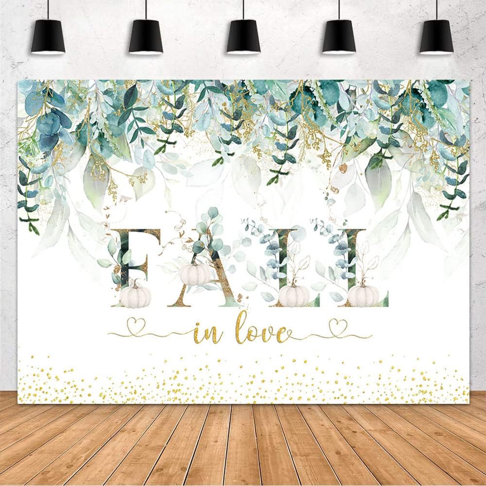 Amazon.com : MEHOFOND Fall in Love Backdrop Fall Bridal Shower Party ...
