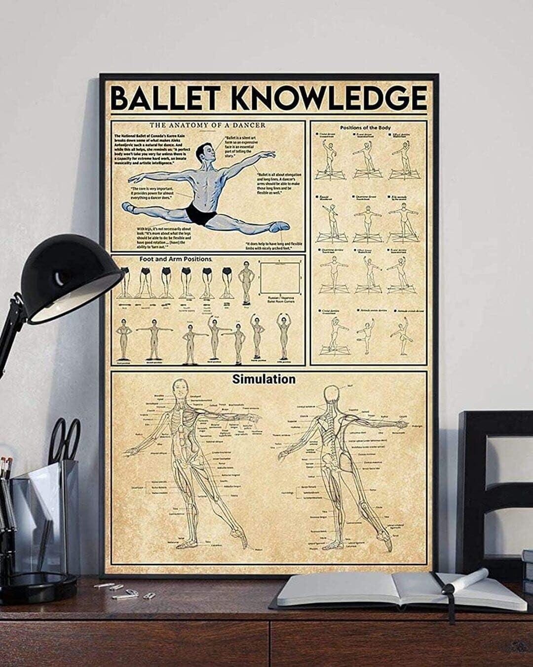 Amazon.com: Ballet Knowledge Poster - The Anatomy of A Dancer Poster ...