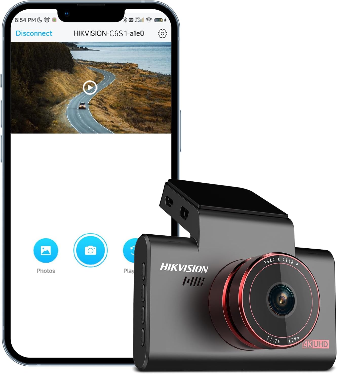 Hikvision C6S 4K Dashcam High-resolution Wide-angle Lens Up To 135° 3 ...