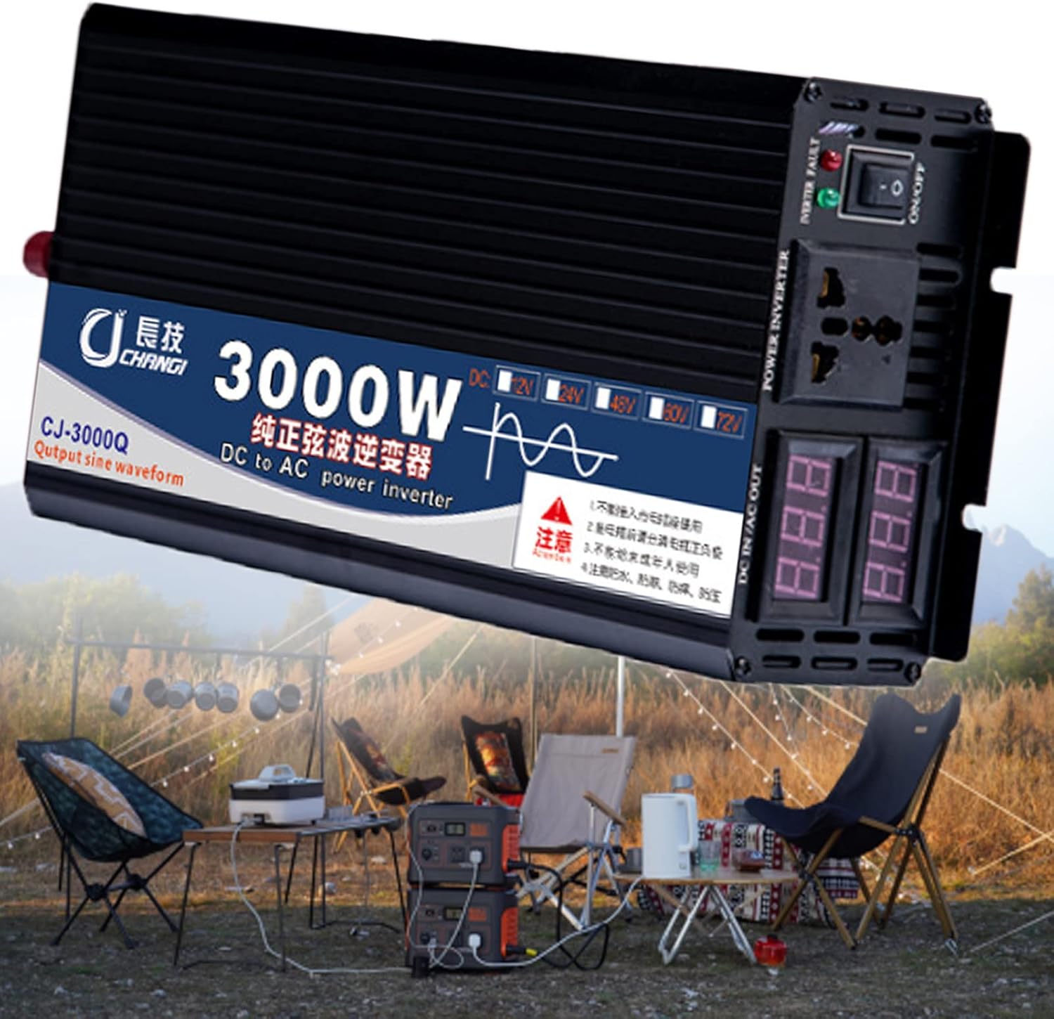 Amazon.com: Pure Sine Wave Inverter 12V 24V 48V 60V DC To AC 110V 220V ...