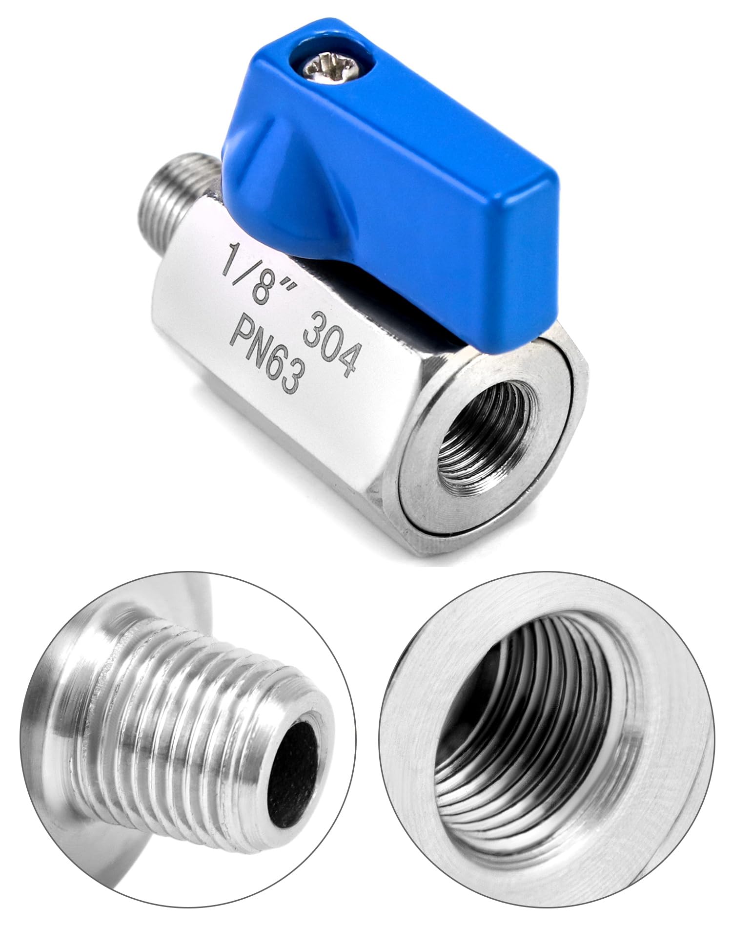 Snapklik.com : Mini Ball Valve, 4 Pack 1/8 NPT Thread Female And Male ...