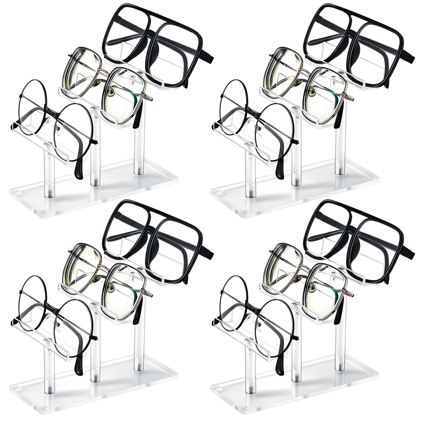 Amazon.com: Sintuff 4 Pcs 3 Tier Acrylic Sunglass Display Stand Clear ...