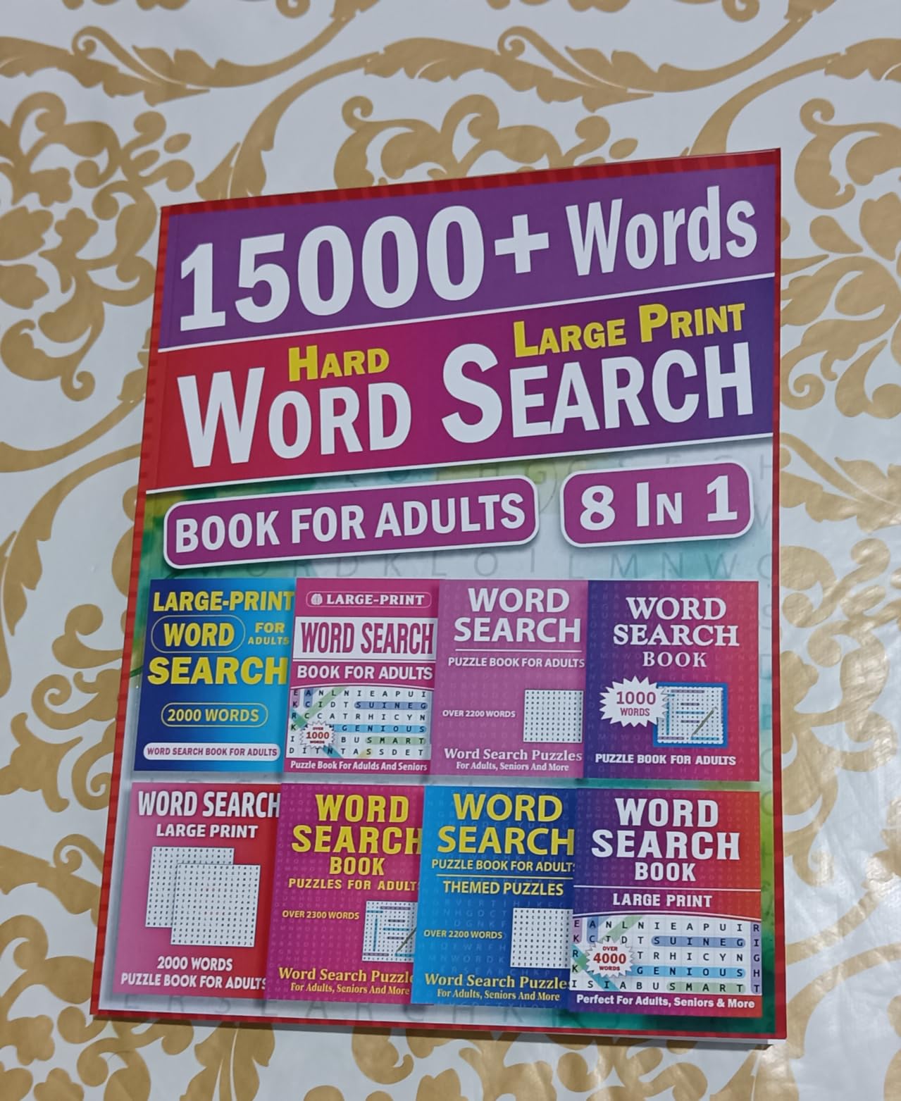 Large Print Word Search Book For Adults: 8 in 1 Hard Word Search Book ...