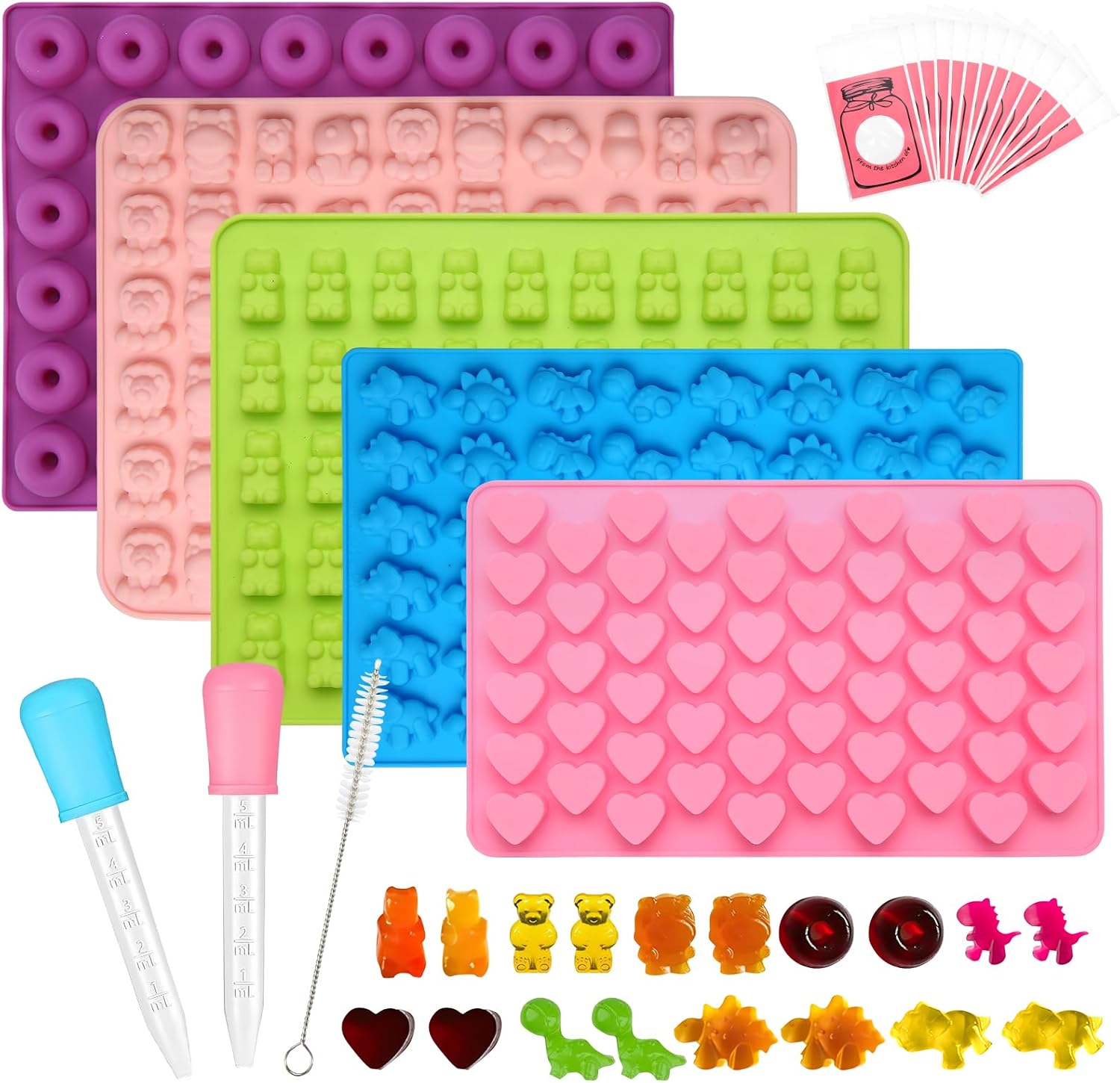 Amazon.com: Christmas Candy Molds! Silicone Gummy Mold Kit 5PCS, Create ...