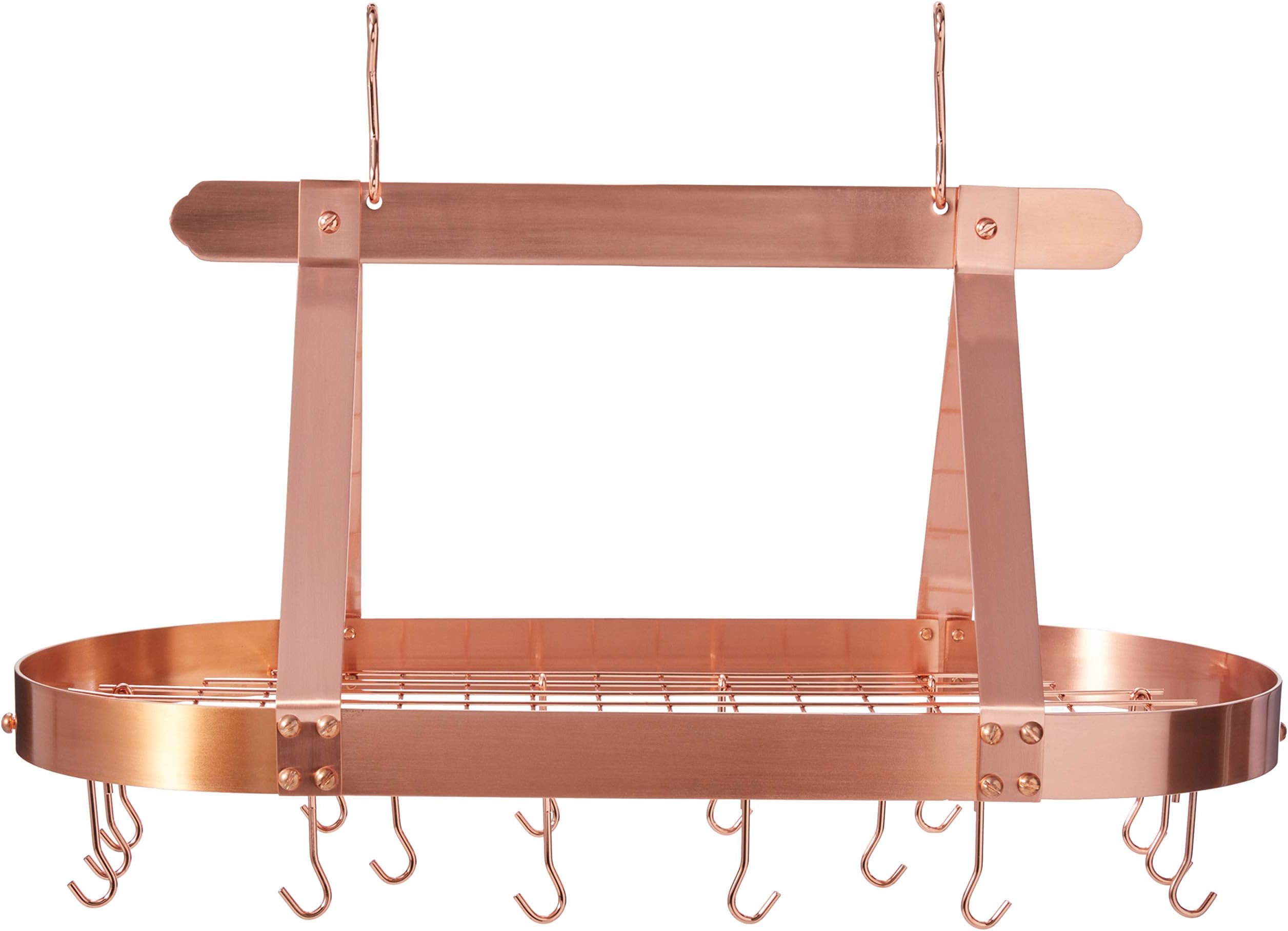 Amazon.com: Old Dutch Oval Steel Pot Rack w. Grid & 16 Hooks, Satin ...