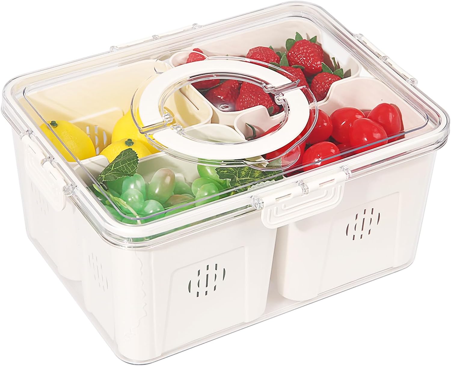 Fruit Storage Containers for Fridge with Lids & 4 Removable Colanders ...