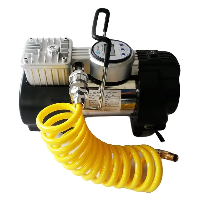 Automan 12V DC Portable Heavy Duty Metallic Auto Cut-Off Digital Tyre ...