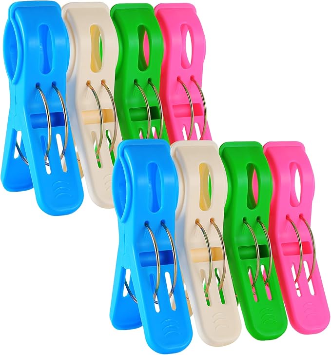 Amazon.com: IPOW 8 Pack Beach Towel Clips,Plastic Quilt Hanging Clips ...