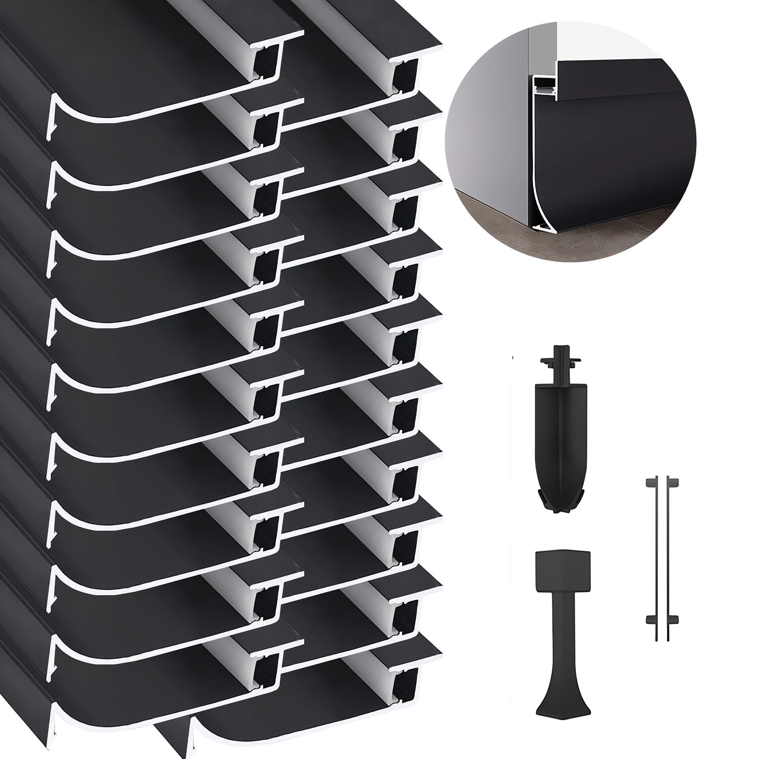 Amazon.com: JARBIH 20Packs 3.3ft 1 Meter LED Aluminum Skirting Board, H ...