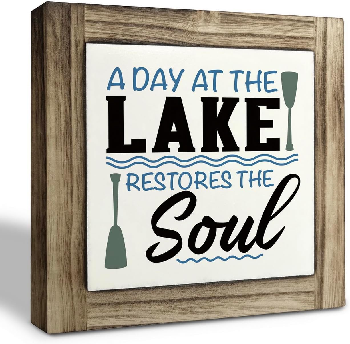 Amazon.com : Lake Wood Plaque Sign, A Day at the Lake Restores the Soul ...