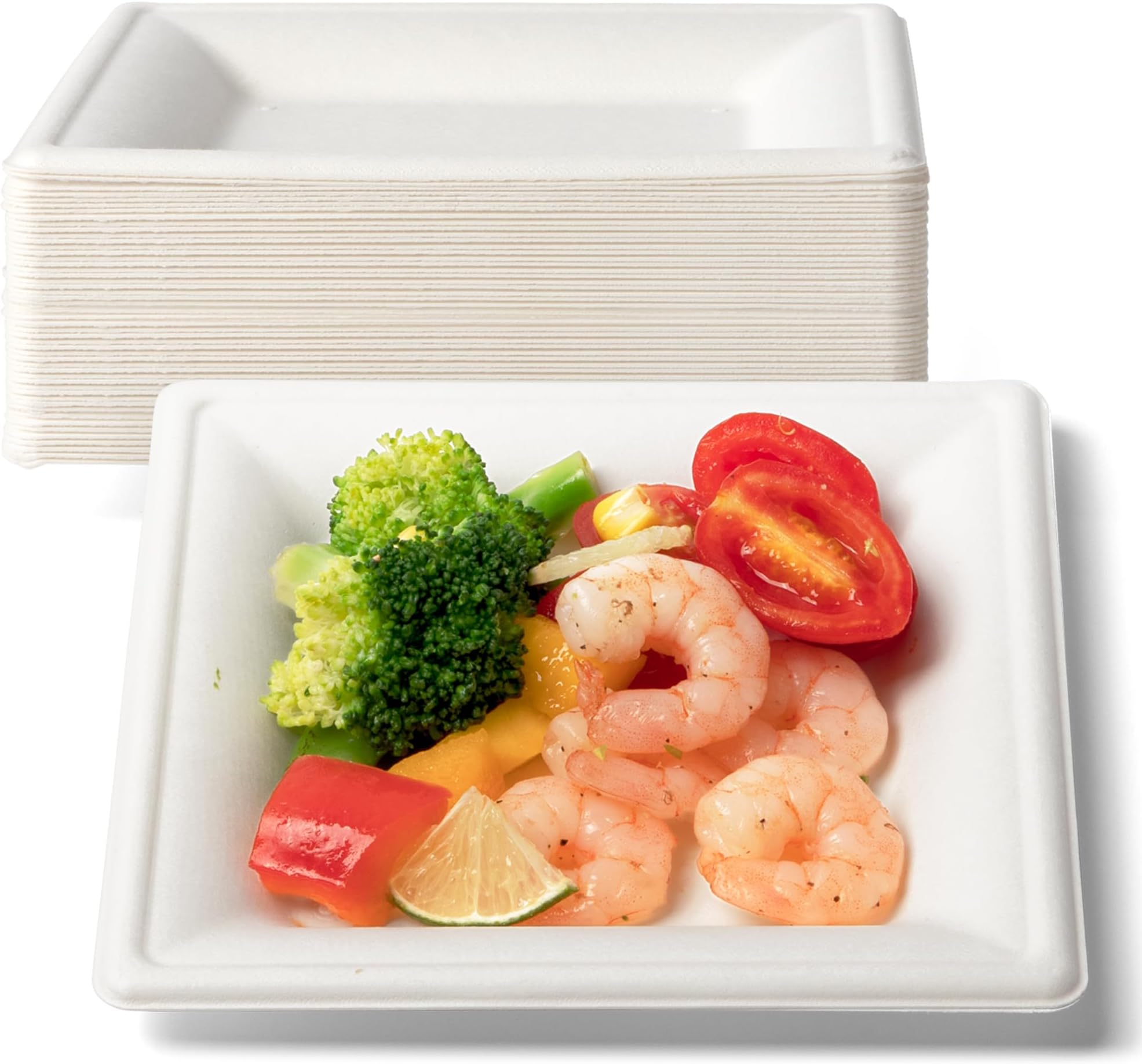 Amazon.com: Susty Party 8-Inch Compostable Square Plates (50 Plates ...
