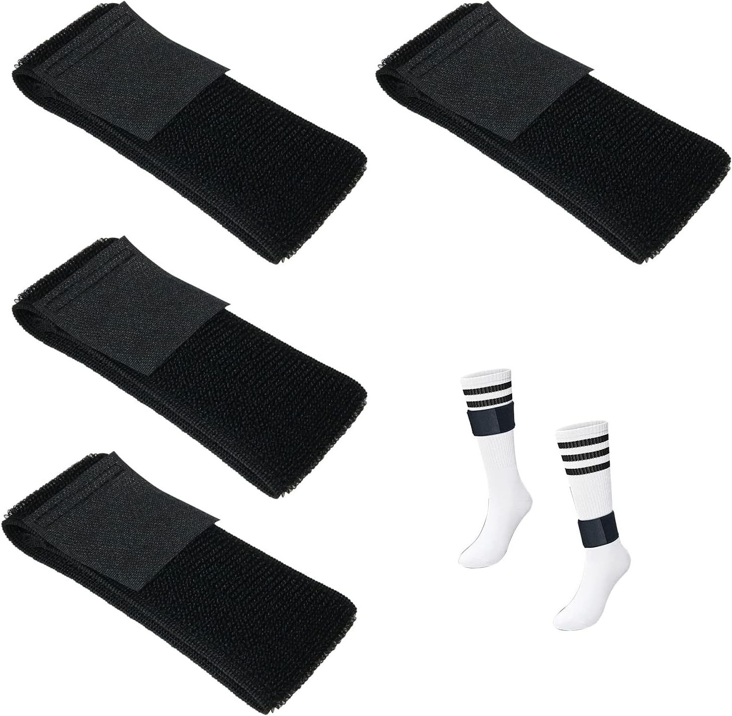 Amazon.com : DGBRSM 4pcs Soccer Shin Guard Straps 12x2 Black Adjustable ...