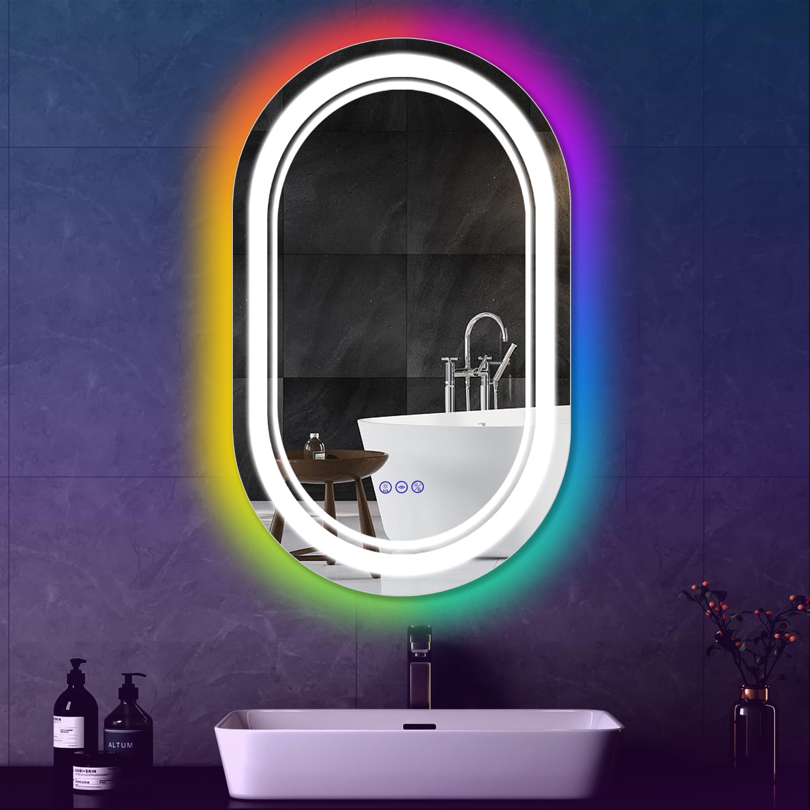 Amazon.com: LED Bathroom Mirror Backlit, 20” Round LED Vanity Mirror ...