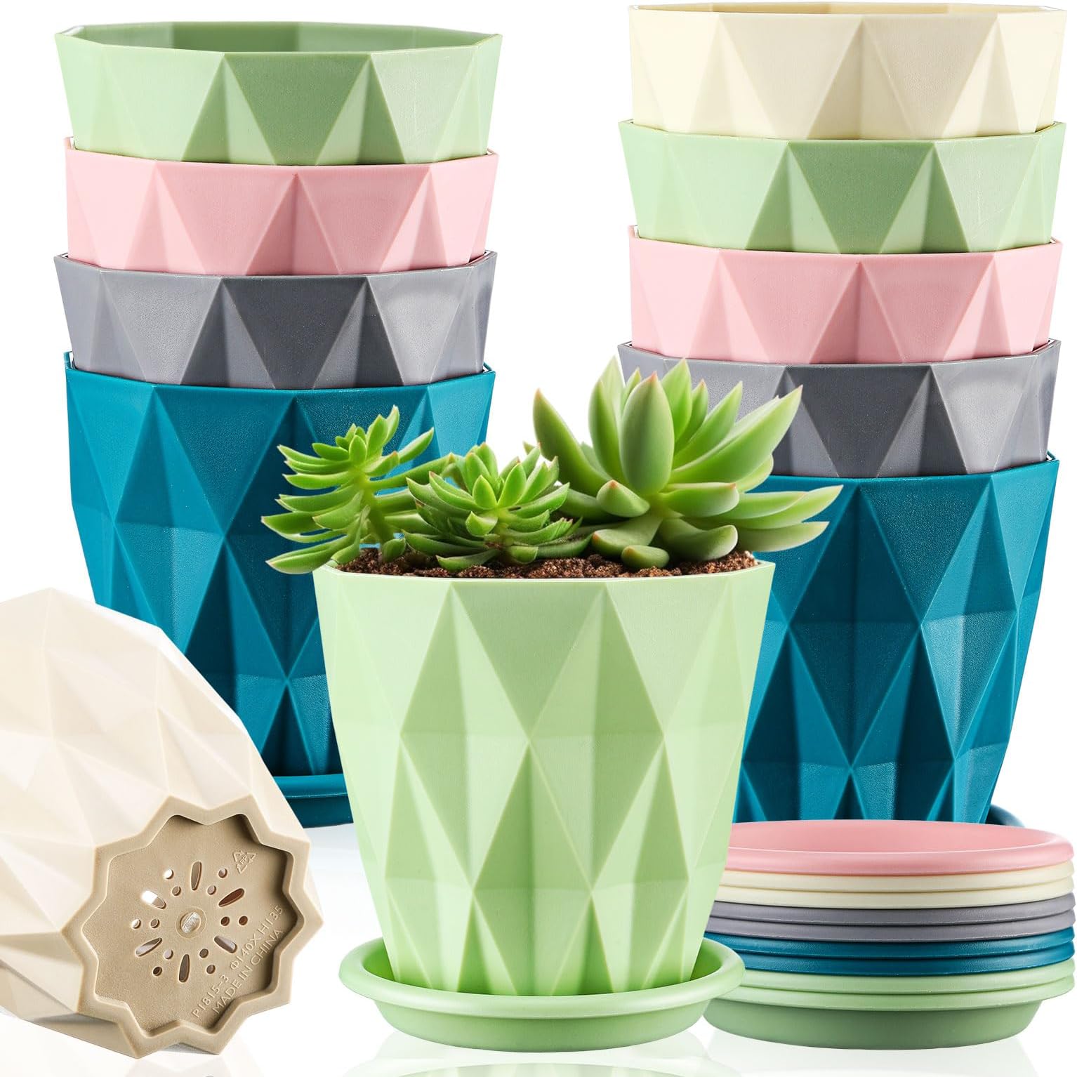 Amazon.com : FillTouch 10 Pack 5.5 Inch Plant Pots Bulk Plastic ...