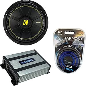 Amazon.com: Kicker CWD12 Car Audio CompC Subwoofer Dual 4 Ohm 12" Sub 44CWCD124 Bundle with ...