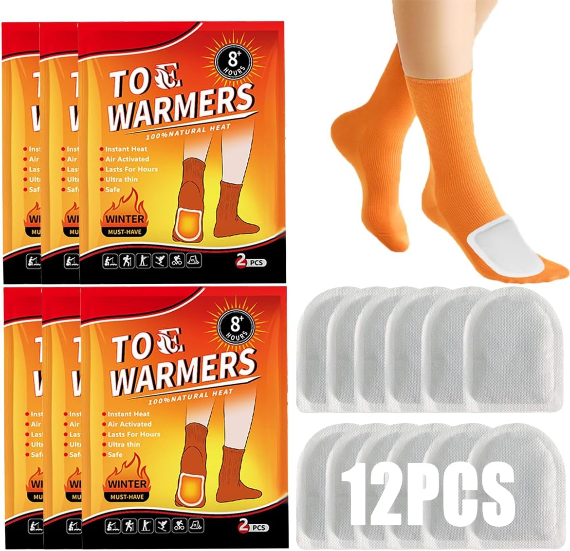 Hot Toe Foot Warmers for Shoes and Boots, Up to 8 Hours Long Lasting ...