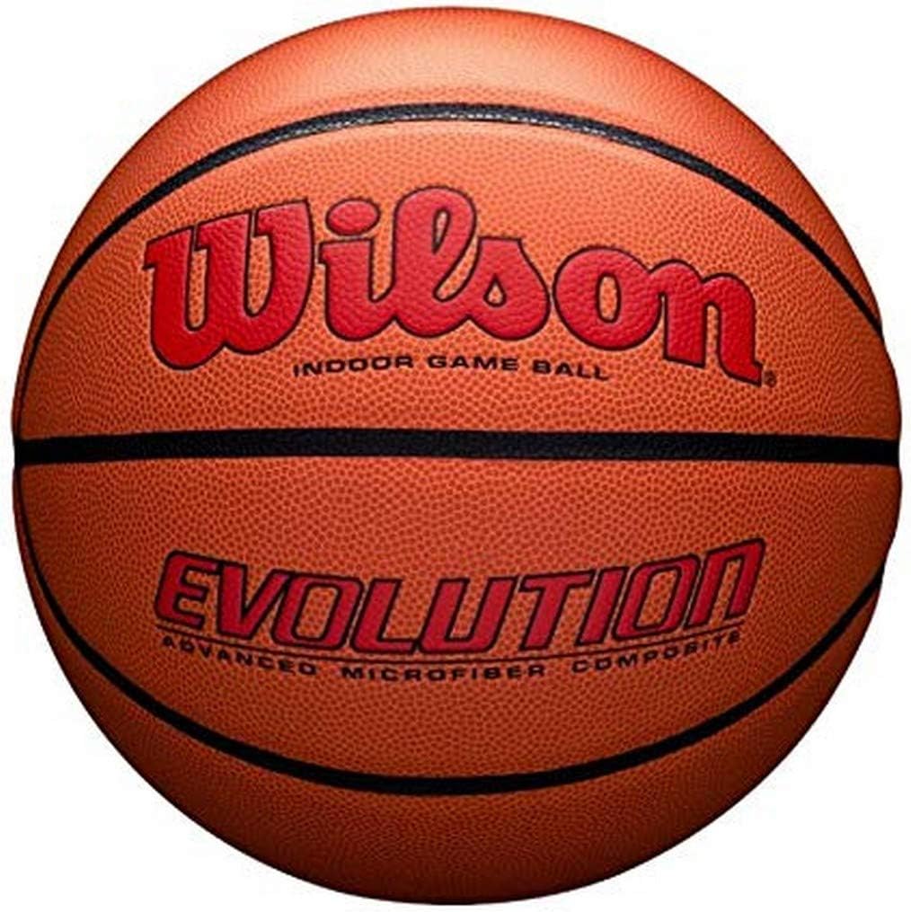 WILSON Evolution Indoor Game Basketball, Scarlet, Size 7-29.5 ...