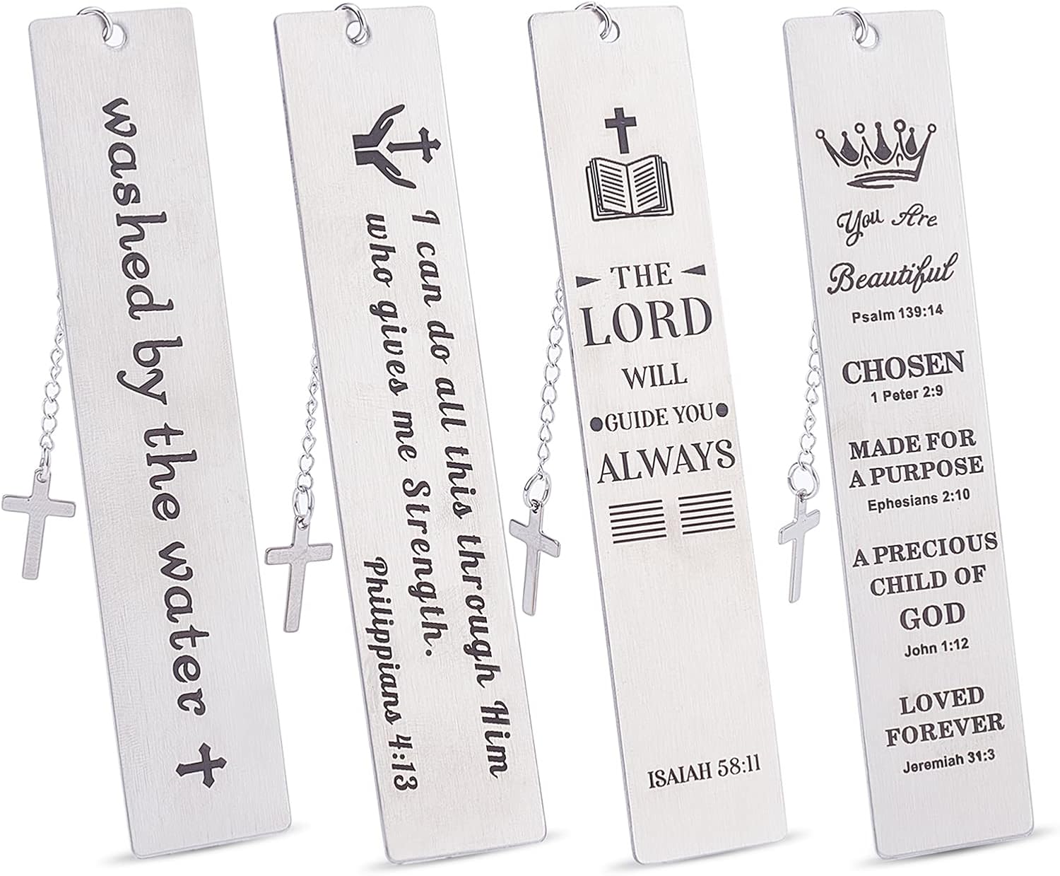 Amazon.com: AMIJOUX Stainless Steel Bookmark, Inspirational Reading ...