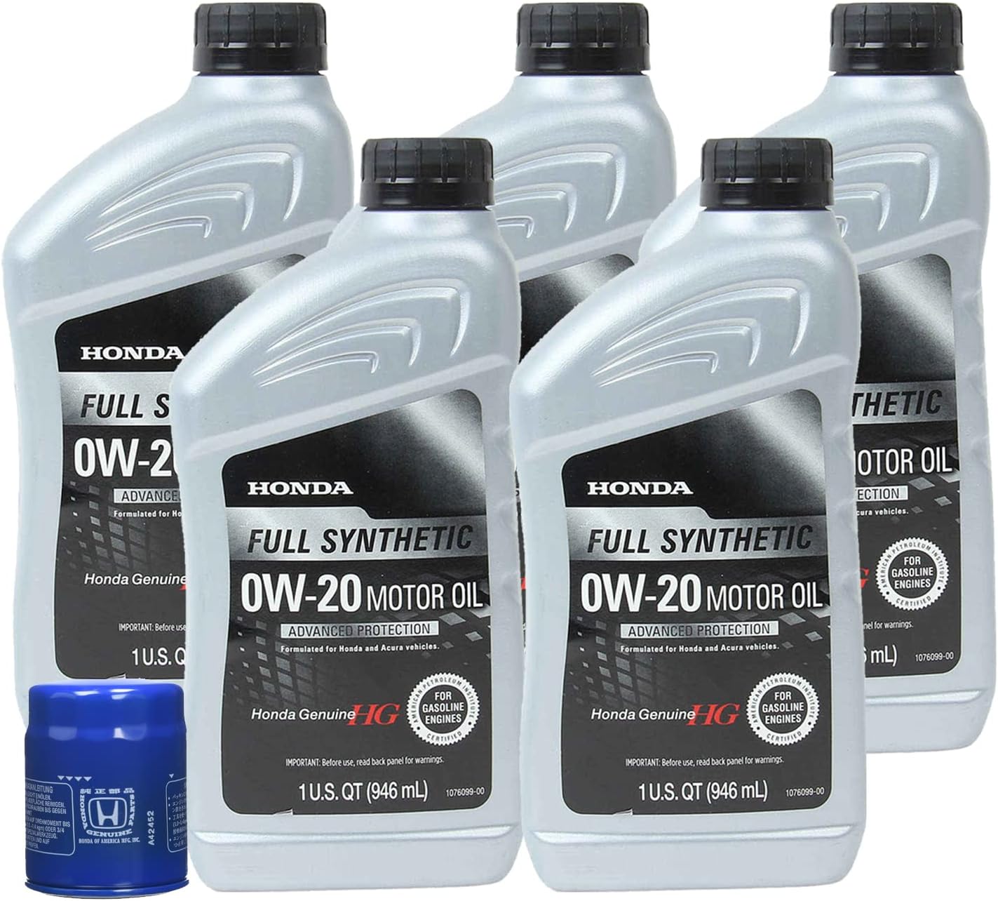 Amazon.com: 5 Quarts Genuine OEM Full Synthetic 0W-20 Engine Oil Change ...