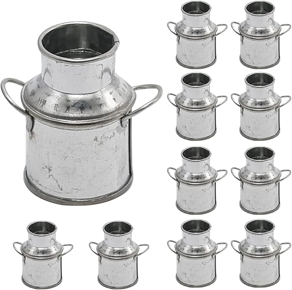 Amazon.com: ZUDKSUY 10 Mini Milk Jugs - Retro Farmhouse Vase, 2 inch ...