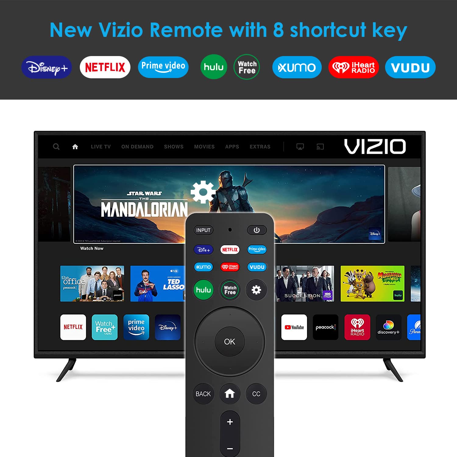 Universal Replacement Remote Xrt260 For All Vizio Smart Tvs