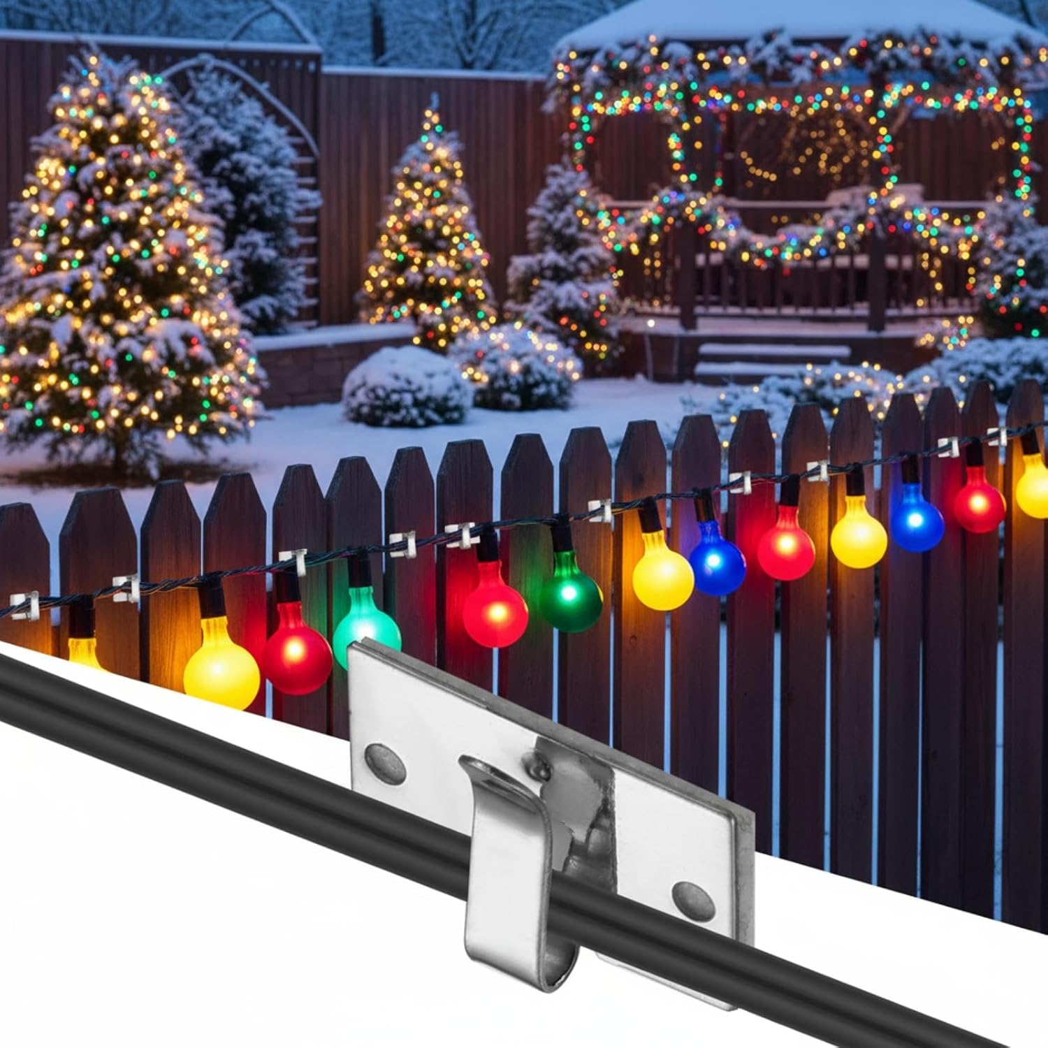 Amazon.com: Blulu 100 Pcs Christmas Clips for Outdoor String Lights ...