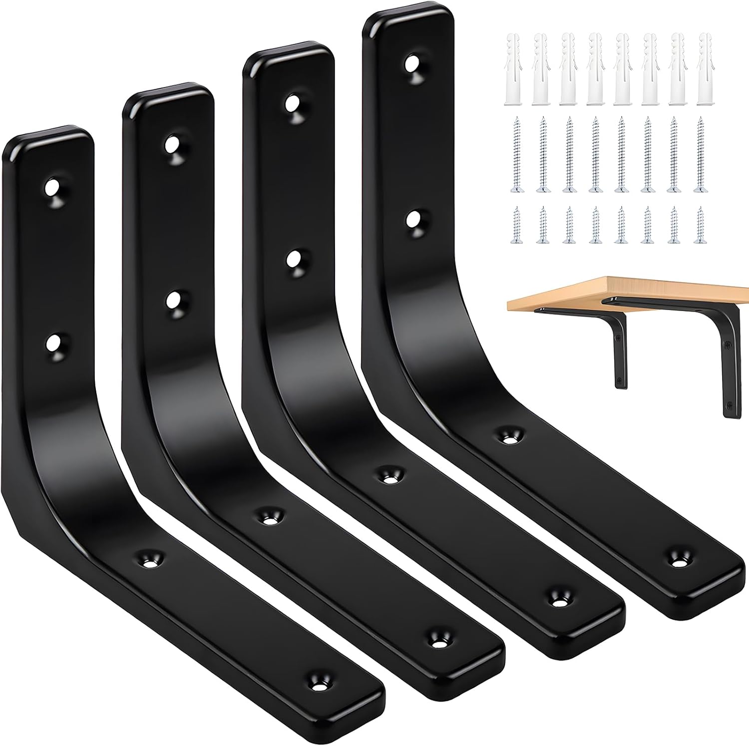 Amazon.com: AISINYI Metal Shelf Brackets, 4 x 4 Inch Heavy Duty L ...