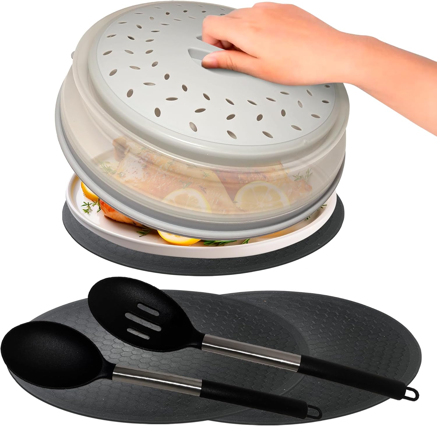 Amazon.com: Silicone Microwave Mats and Utensils Set – Includes 2 Heat ...