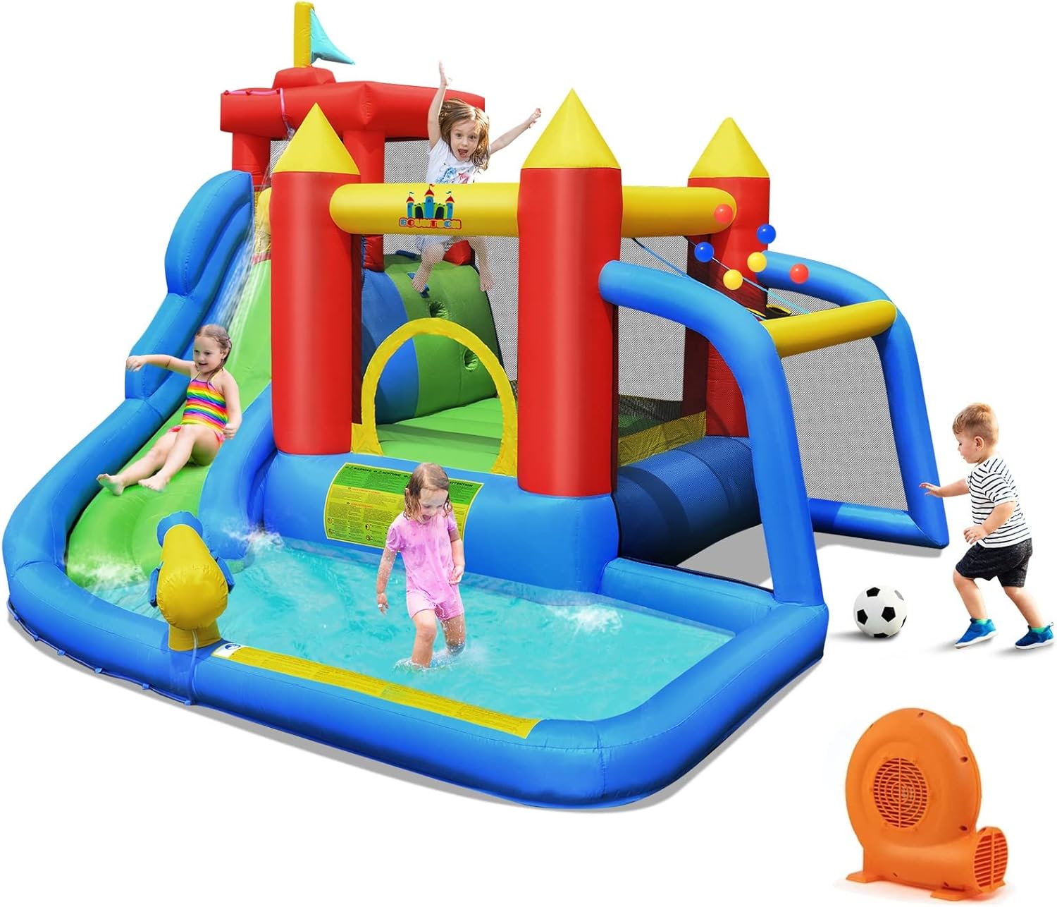 Amazon.com: BOUNTECH Inflatable Water Slide, 7 in 1 Waterslide Park ...