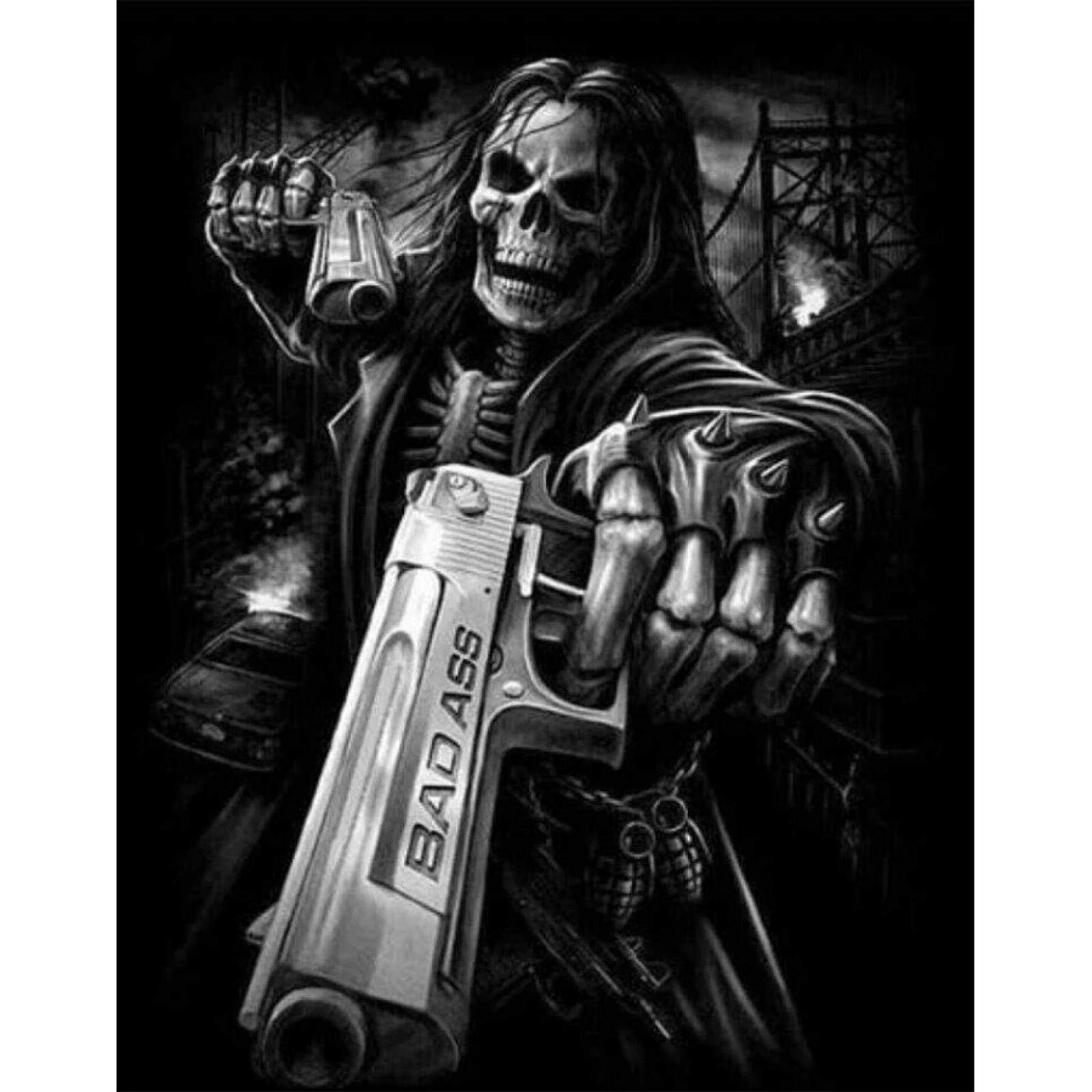 Grim Reaper With A Gun Art