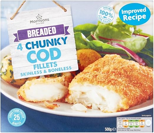 Morrisons 4 Chunky Breaded Cod Fillets, 500g (Frozen) : Amazon.co.uk ...
