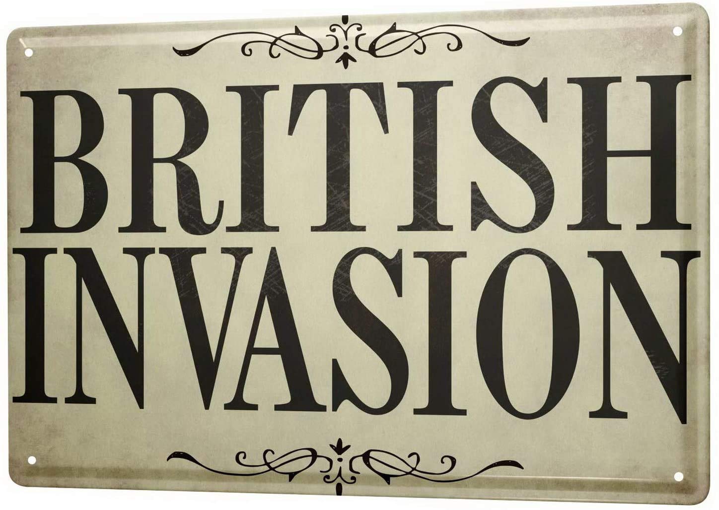 Retro Tin Sign Wall Decor Plate British Invasion Metal Wall Plate ...