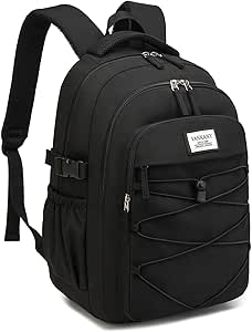 Amazon.com: VANKANY Black Backpack for Teens, Girls School Bookbag ...