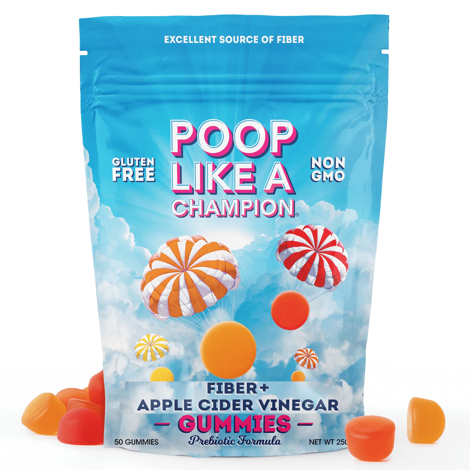 Buy Poop Like a Champion Apple Cider Vinegar Gummies - Fiber Gummies ...