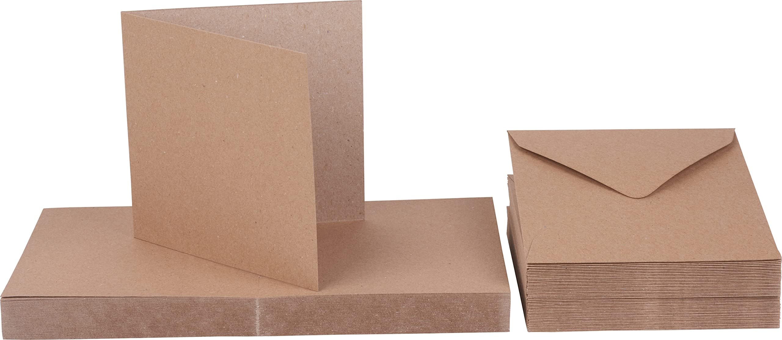Craft UK 2048 5 x 7 inch Kraft Card and Envelope pack of 50 - Brown ...