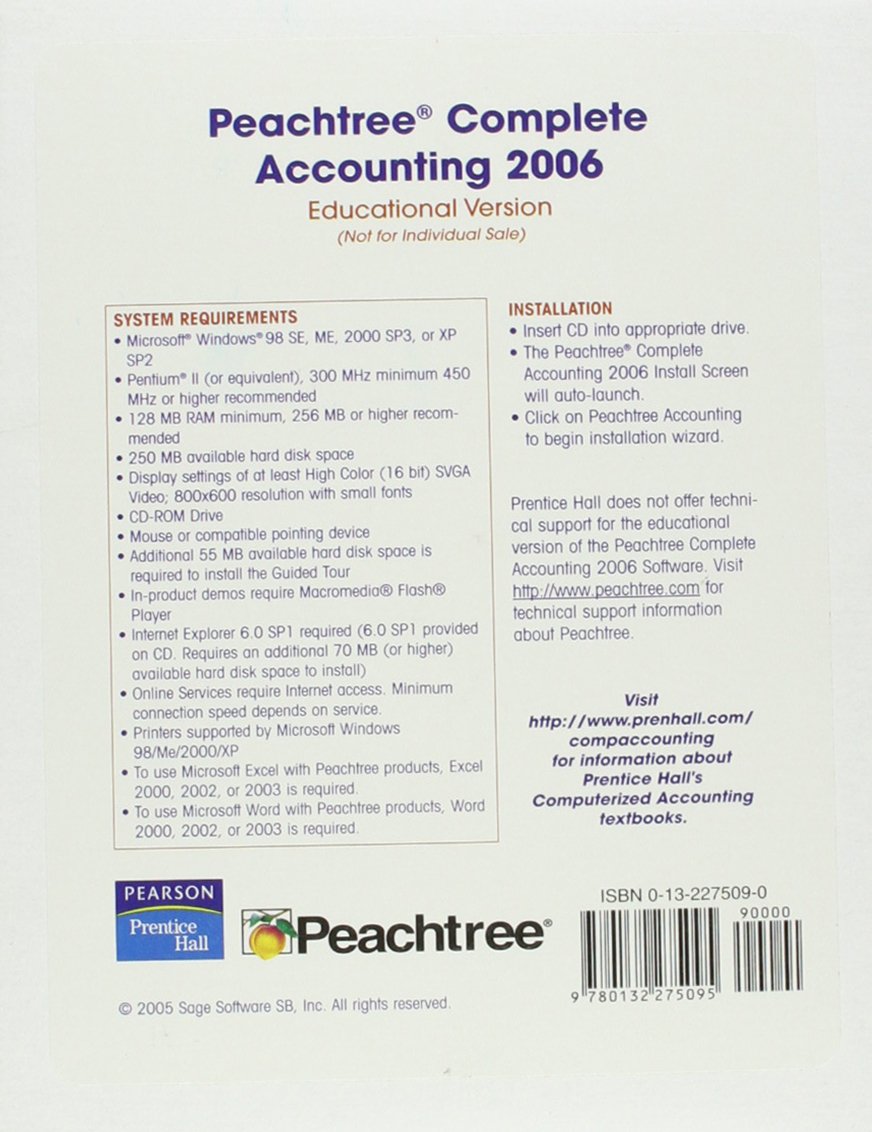 Amazon.com: Peachtree Complete 2006: 9780132275095: Peachtree Software ...
