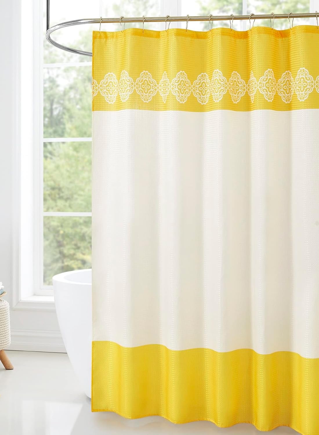 Amazon.com: WPM WORLD PRODUCTS MART Yellow Cream Color Dotted Fabric ...
