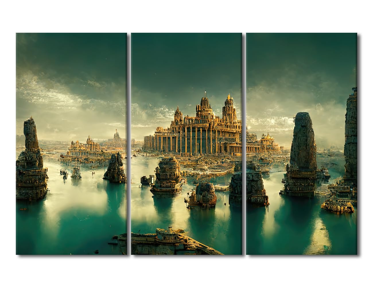 Amazon.com: the Lost City of Atlantis Underwater City Wall Art Atlantis ...
