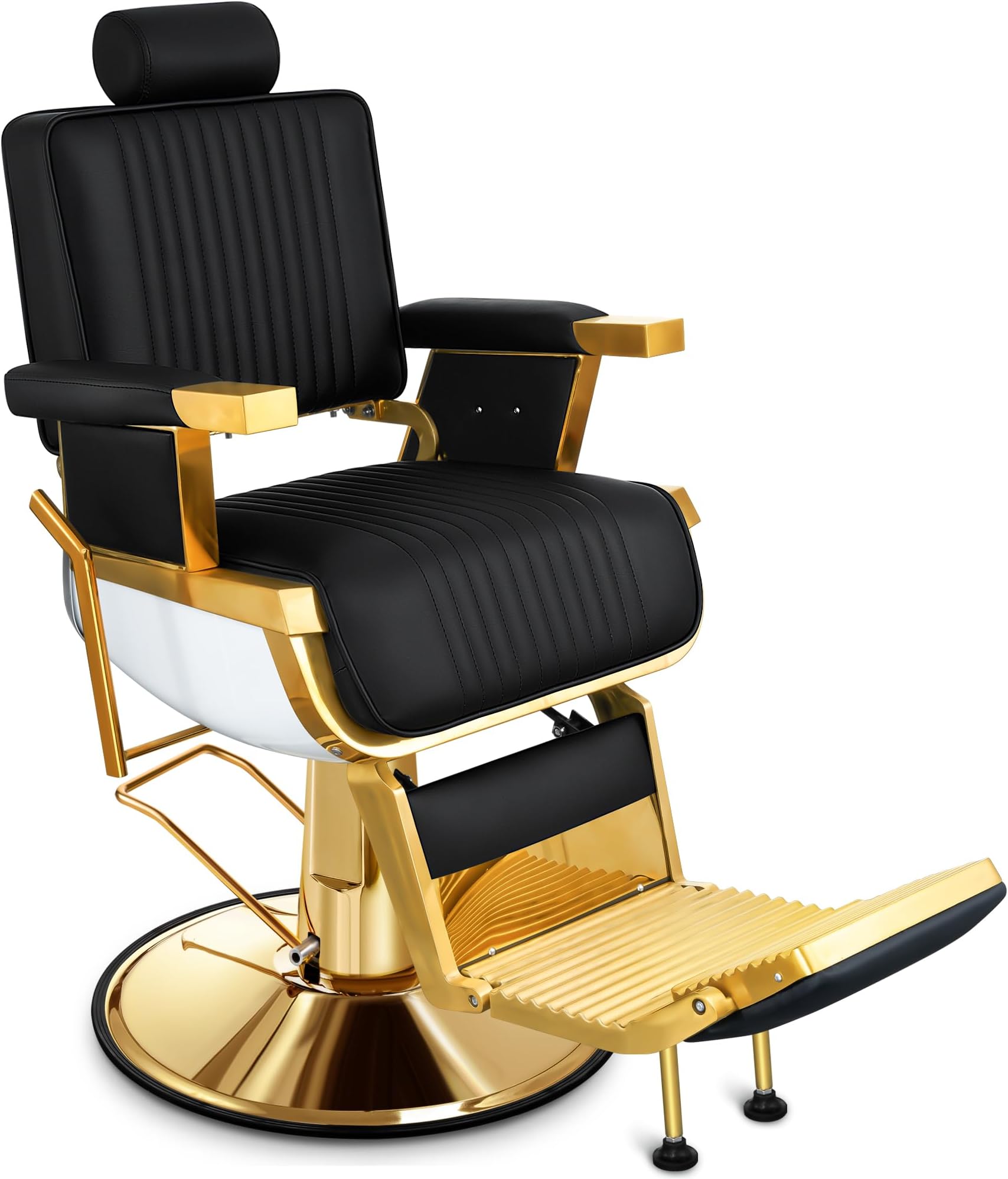 Amazon.com: Baasha Black Gold Reclining Salon Chair with Adjustable ...