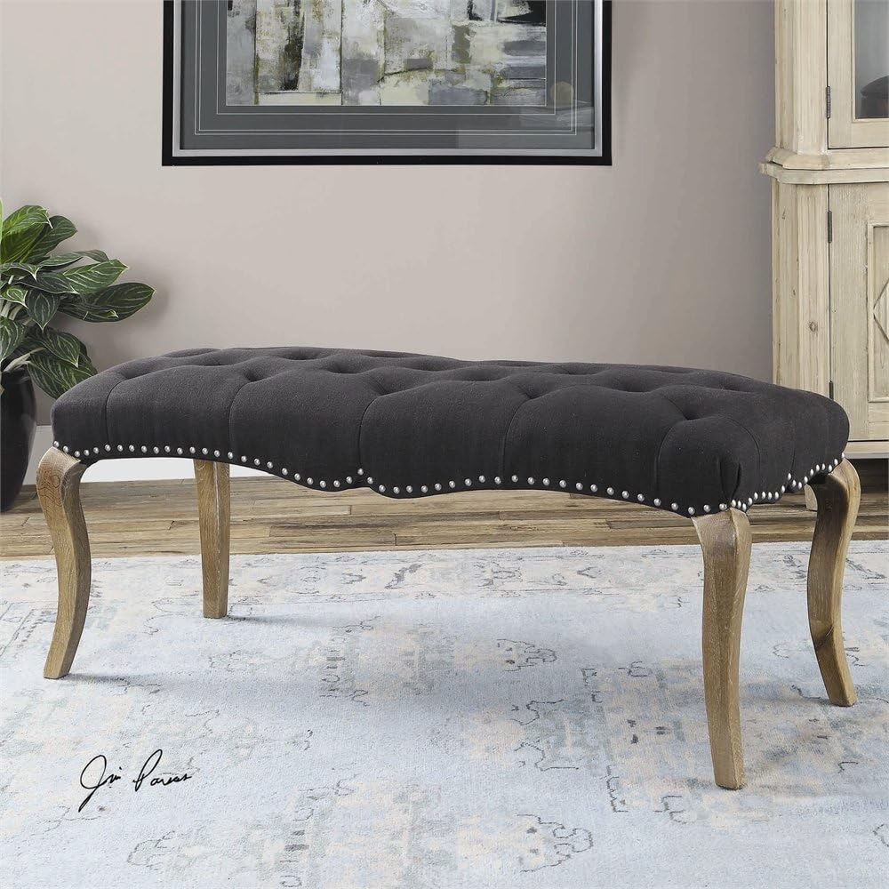 Amazon.com: Velinda Dark Gray Tufted Bench : Home & Kitchen