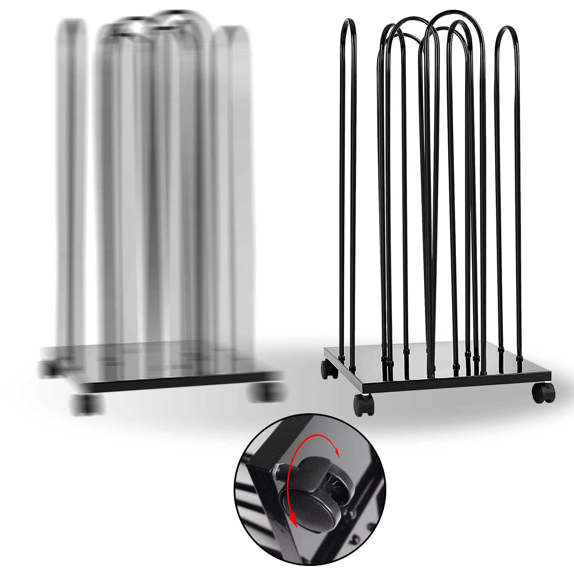 AIWFL 4 Side Storage Hanger Stacker Cart,Hanger Stacker with 4 Wheels,Clothes Hanger Storage ...