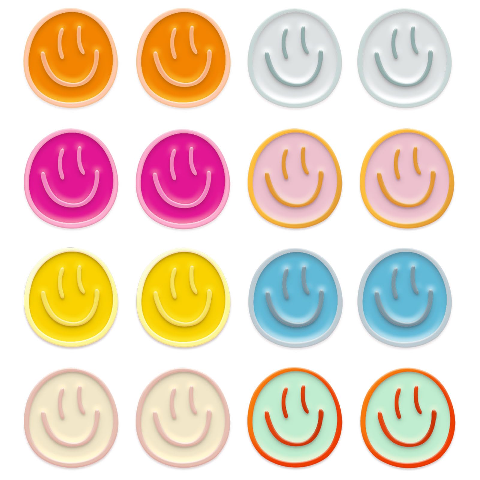 Amazon.com: Sanyeyufeng 16 PCS Fridge Magnets 8 Colors Smiley Face ...