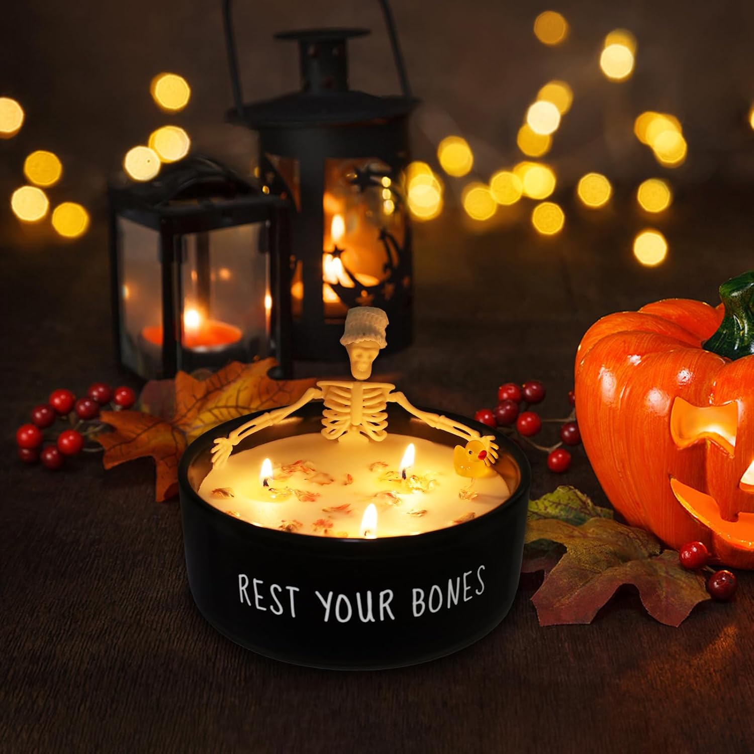 Amazon.com: Homsolver Halloween Skeleton Candles, Halloween Decorations ...