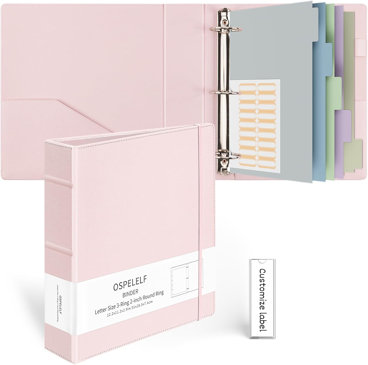 Amazon.com : Ospelelf Vintage Hardcover 3 Ring 2 inch Leather Binder ...