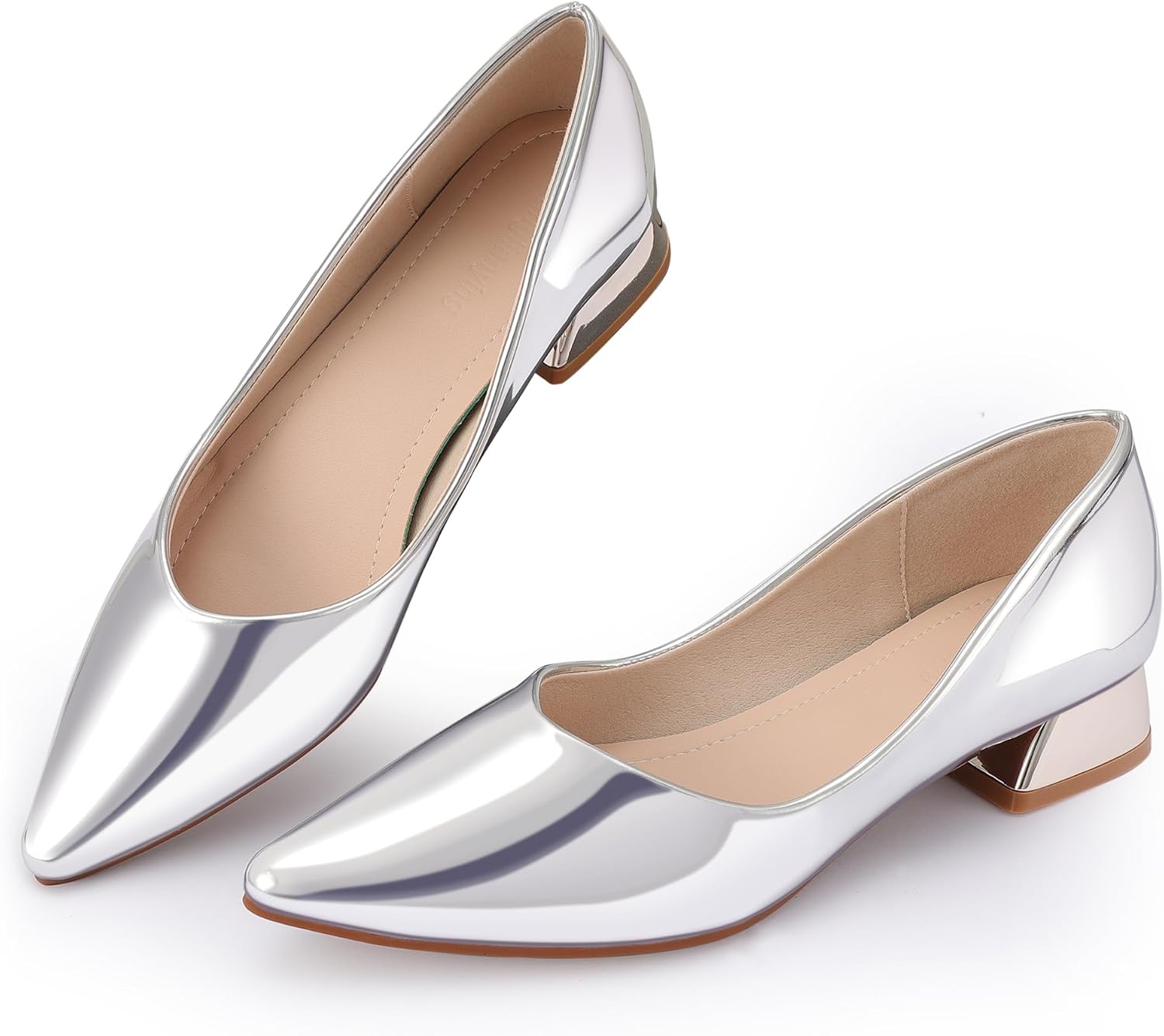 Amazon.com | Women's Chunky Closed Toe Low Block Heels Work Pumps ...