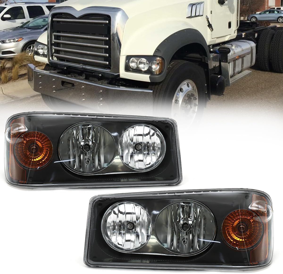 Amazon.com: SUENOS Headlight Assembly Fit for Mack Granite GU713 ...