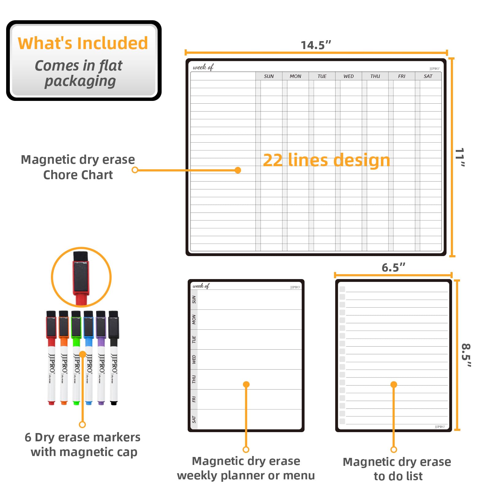 Snapklik.com : JJPRO Magnetic Dry Erase Chore Chart For Multiple Kids ...