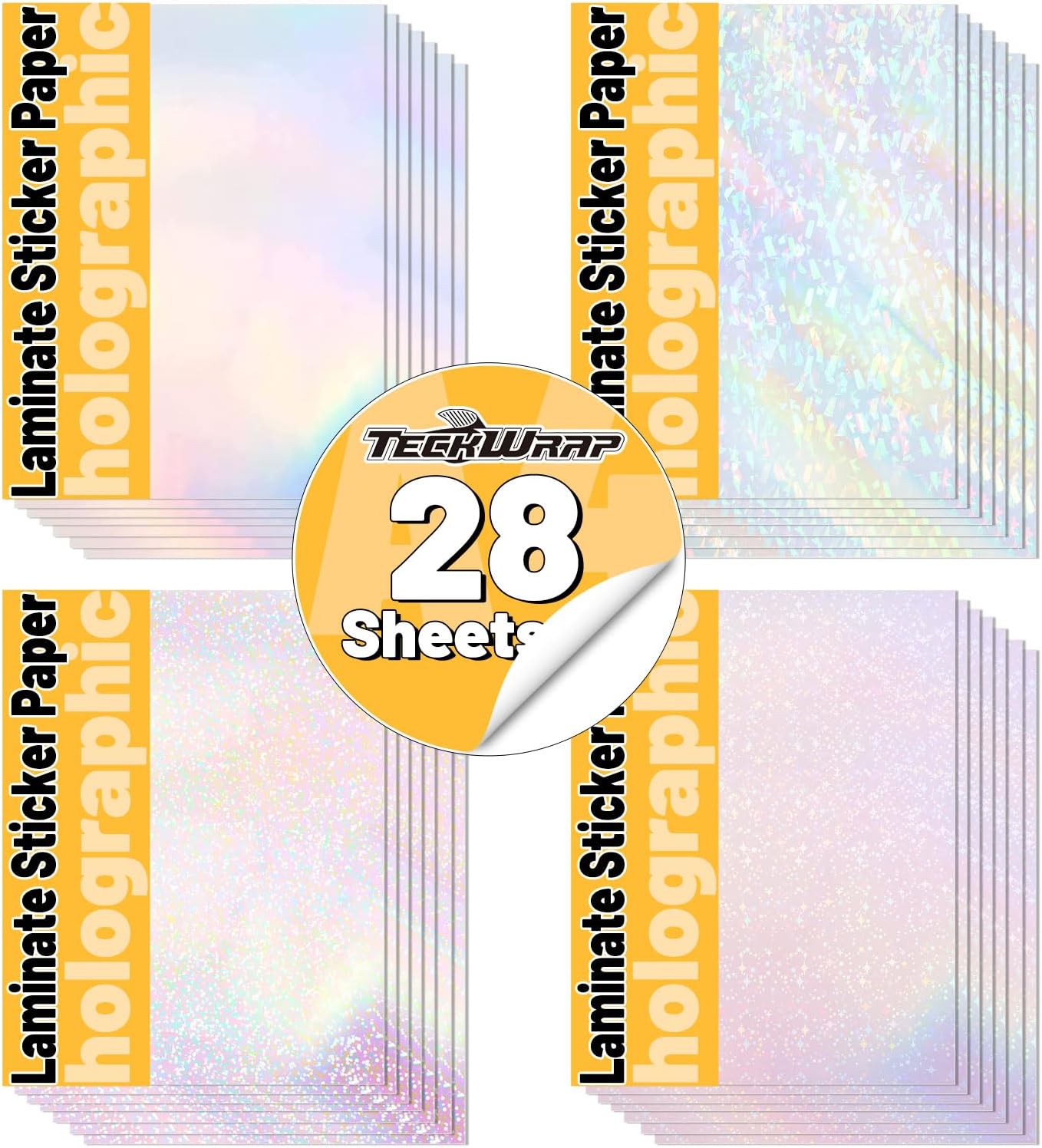 TECKWRAP Holographic Sticker Paper Clear Overlay Lamination Vinyl ...